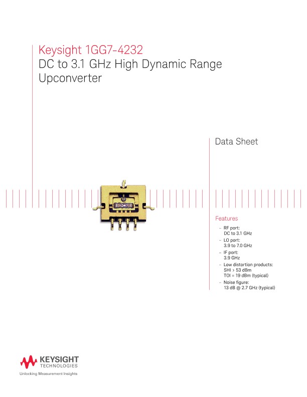 1GG7-4232 DC to 3.1 GHz High Dynamic Range Upconverter PDF Asset Page | Keysight